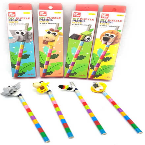 DIY Puzzle Pencil With Animal Topper